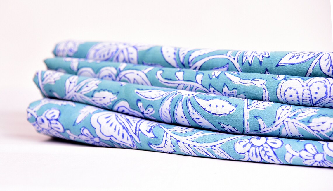 Beautiful Hand Block Print Fabric Floral Print Cotton Fabric | Etsy
