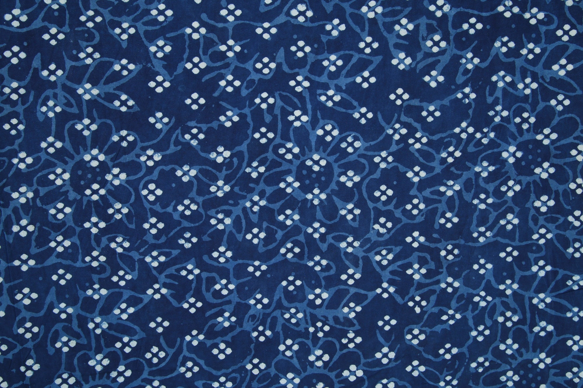 Indian Fabric Indigo Blue Cotton Fabric Hand Block Printed - Etsy