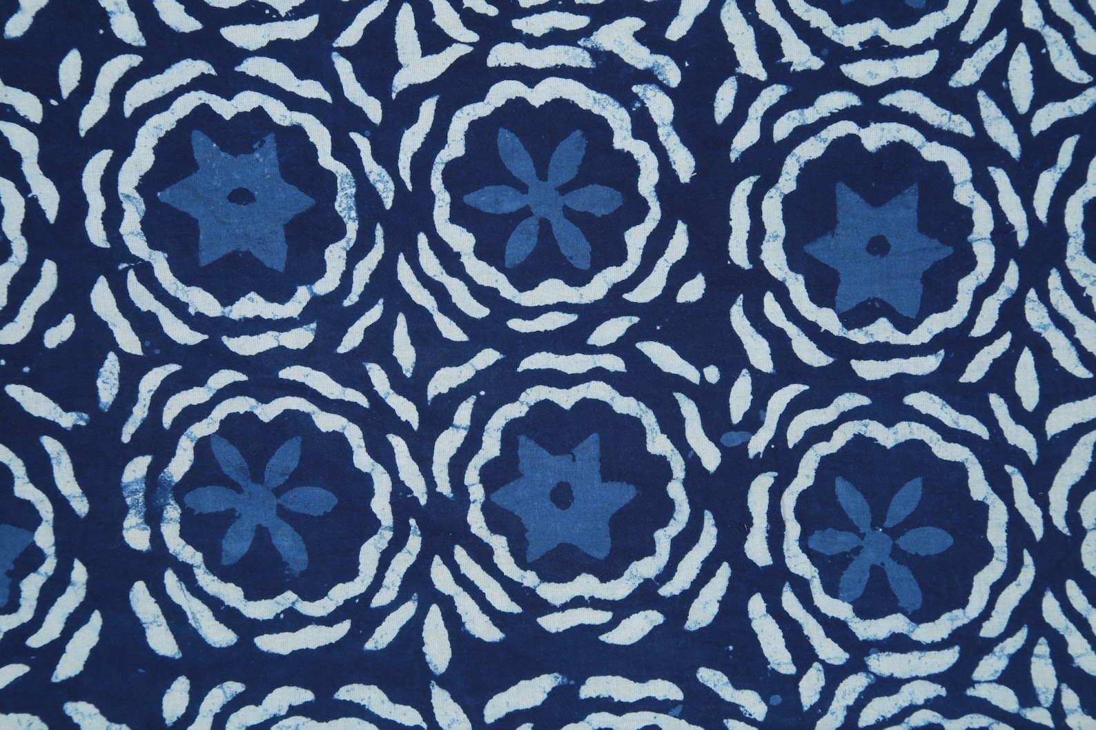 By the Yard Indigo Blue Floral Print Cotton Fabric, Indian Hand Block ...