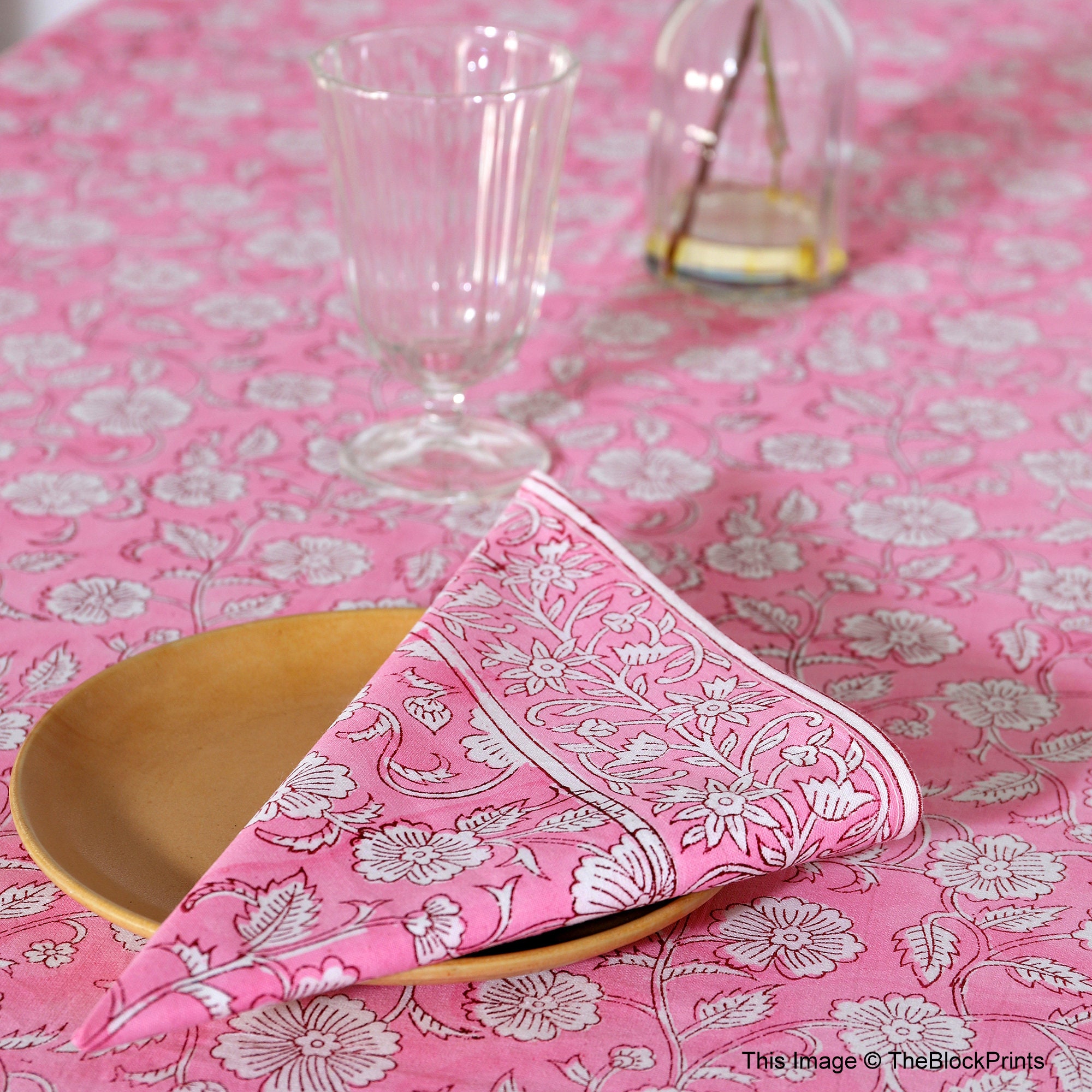 Indian Block Print Tablecloth Floral Cotton Table Cover - Etsy