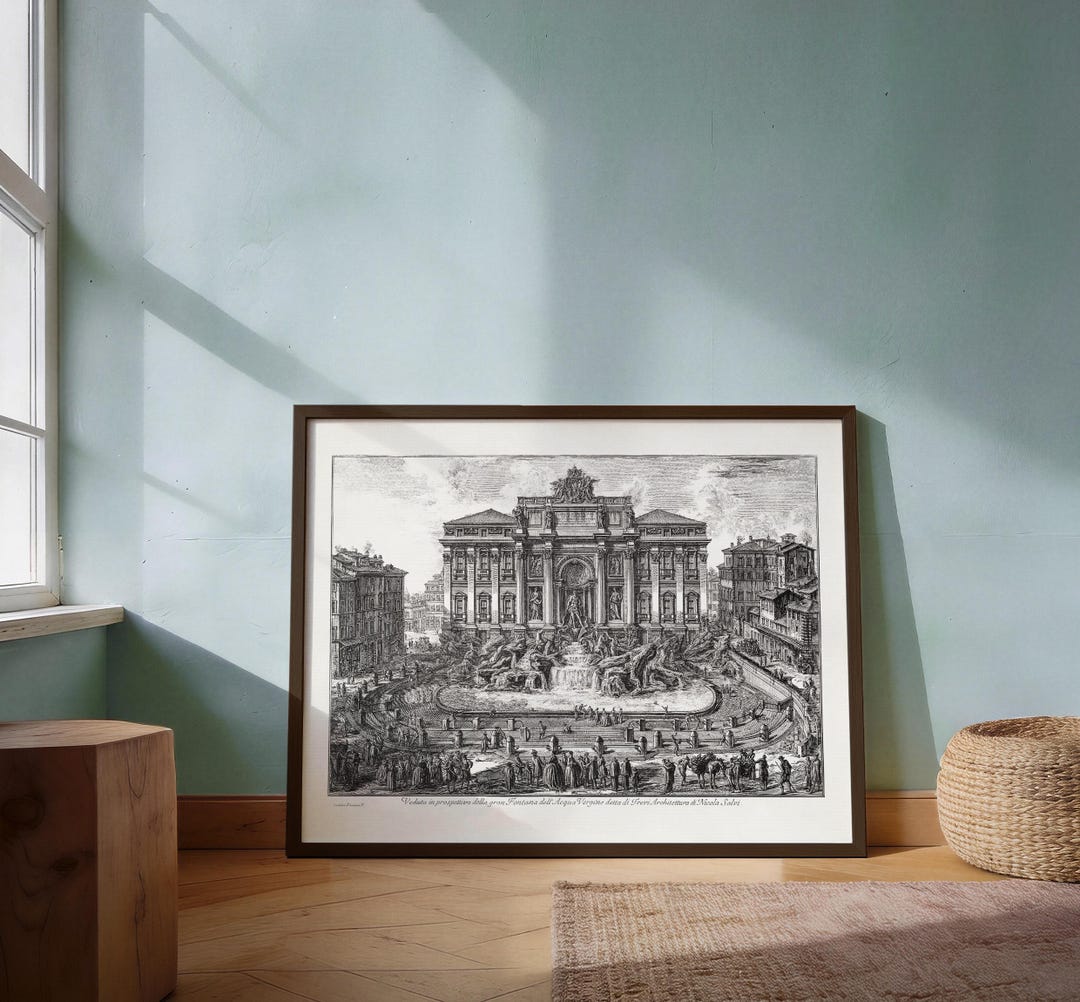 Trevi Fountain Art Print | Piranesi Vedute Di Roma Reprint | 18th ...