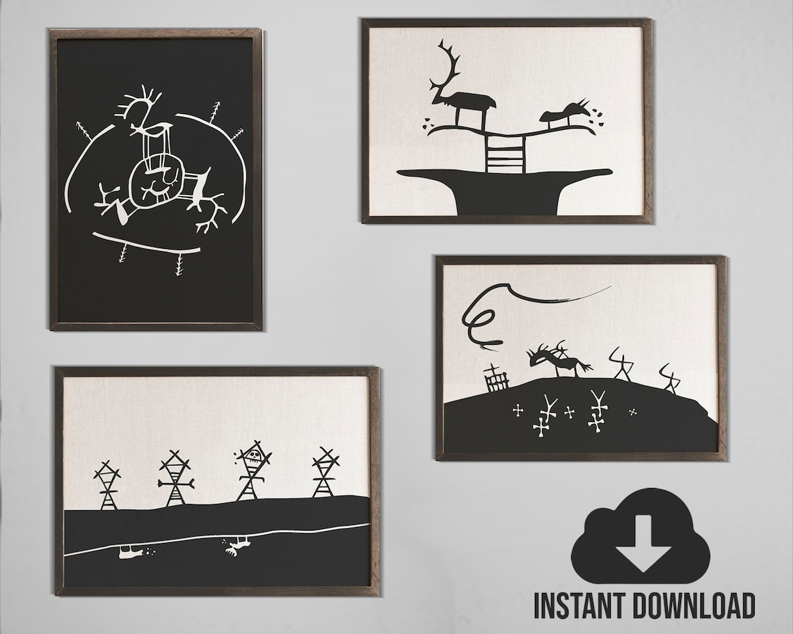 Northern Sami Art Print / Nordic Poster / Viking Poster / Sami Poster ...