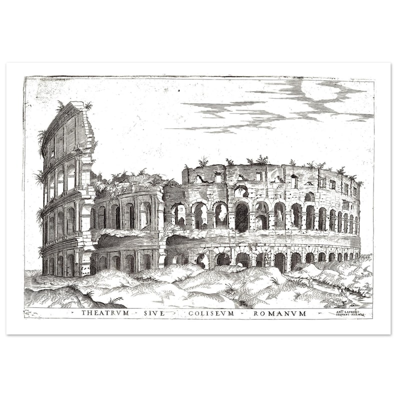Colosseum Fine Art Print | 1800s Vintage Engraving | Roman Magnificence ...