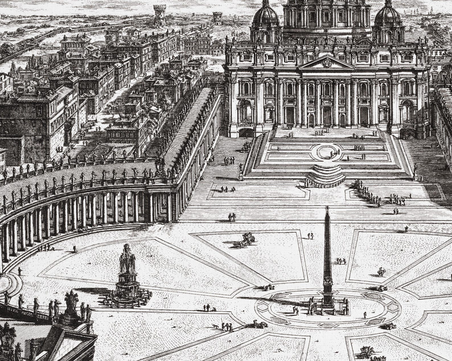 St. Peter’s Basilica Portico & Piazza Print | Piranesi Vedute Di Roma ...