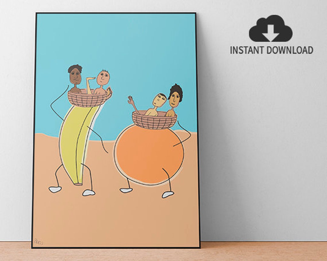 Human Basket Colorful Illustration Funny Reverse Illustration of a ...