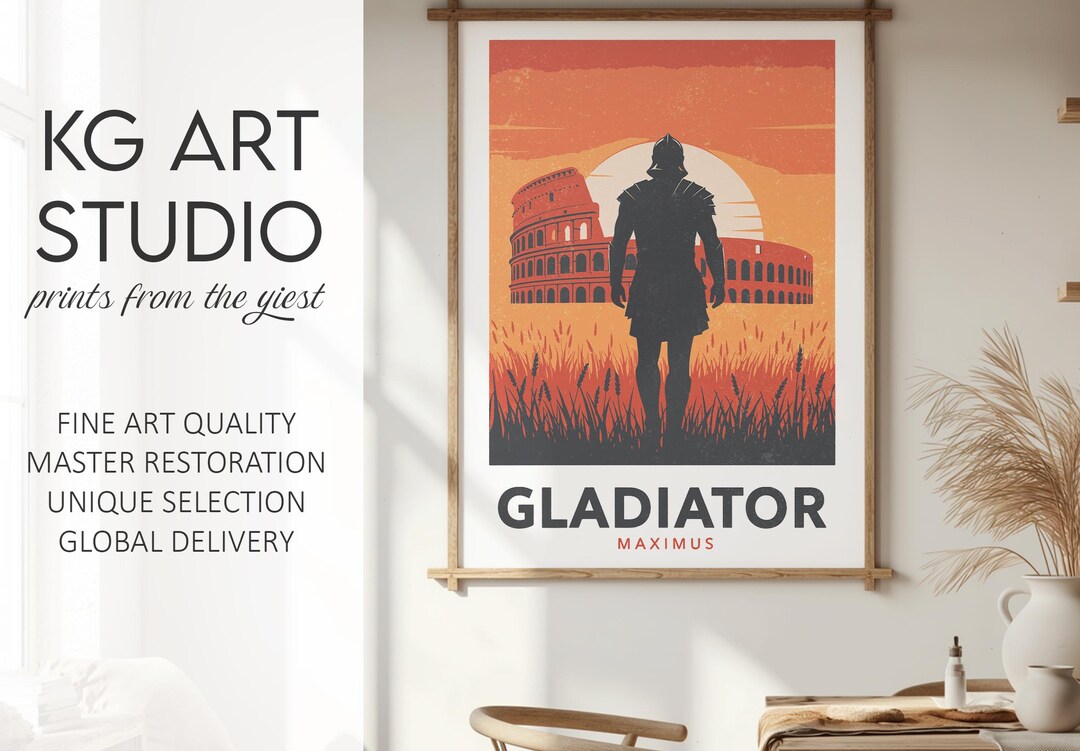 Gladiator Poster | Minimalist Movie Art | Ancient Rome Wall Print ...