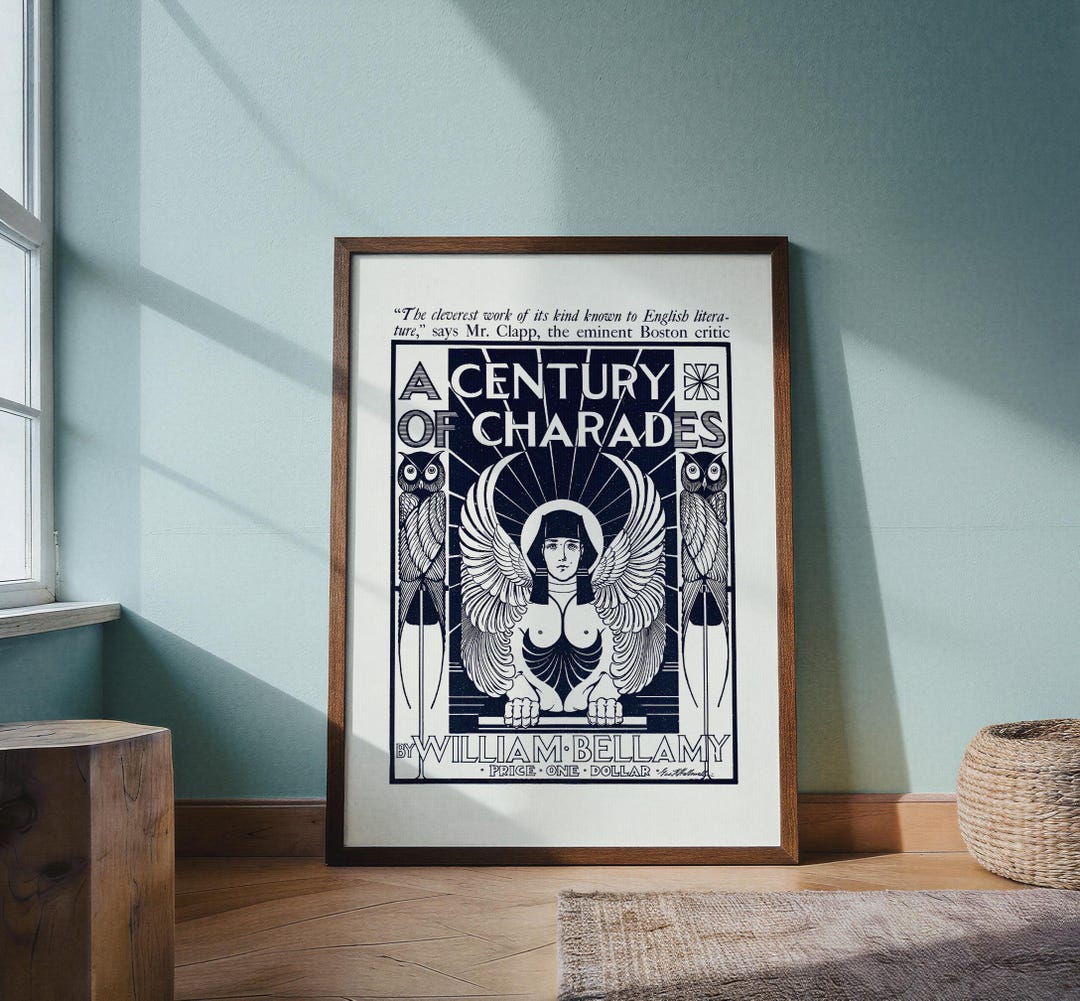 A Century of Charades Book Cover | 1900s Literary Illustration Print ...