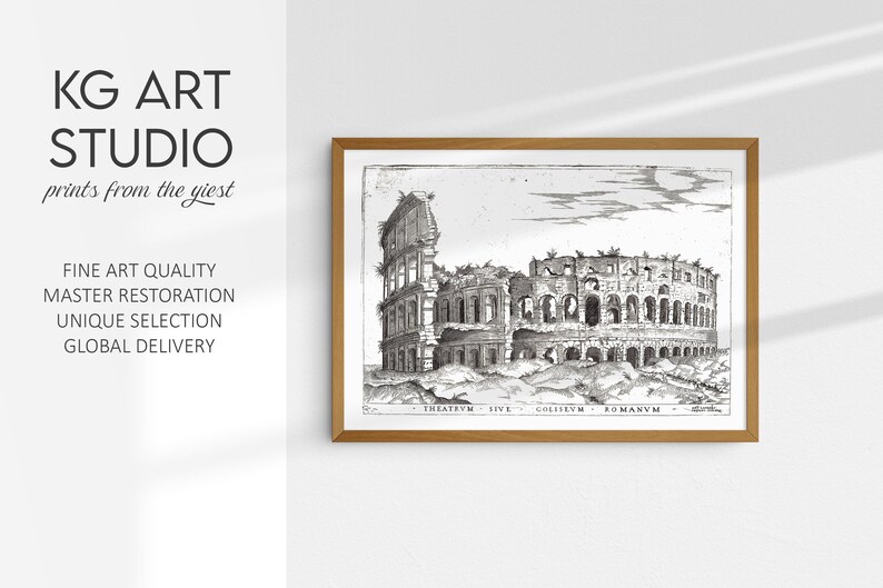 Colosseum Fine Art Print | 1800s Vintage Engraving | Roman Magnificence ...