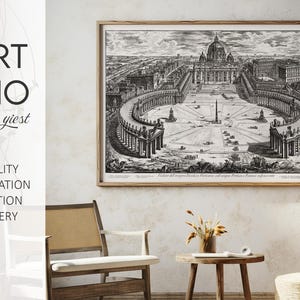 St. Peter’s Basilica Portico & Piazza Print | Piranesi Vedute Di Roma ...