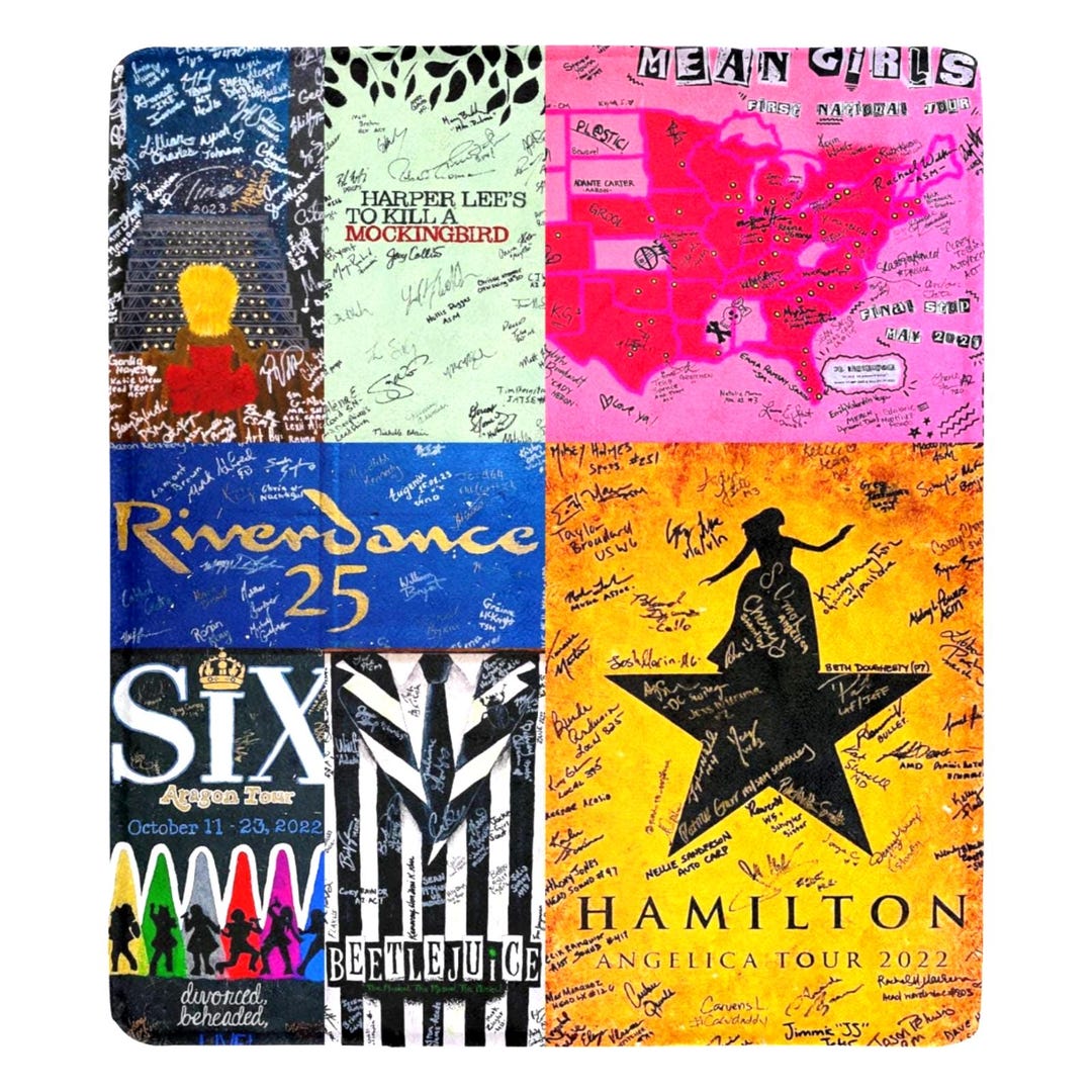 Broadway Blanket|signed Posters Collage| Fleece| Musical Theatre Gift ...