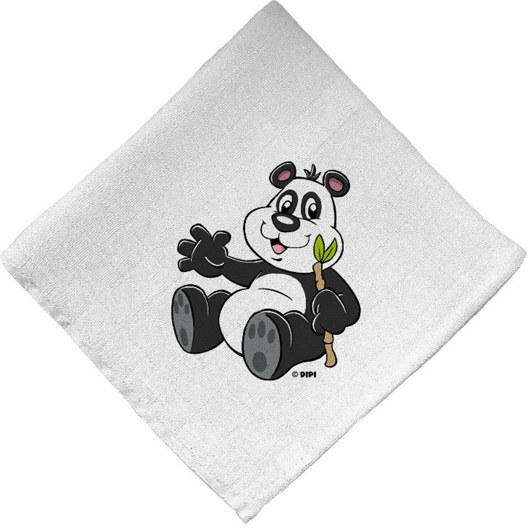 Panda Bear Black and White, Burp Cloth, Muslin Cloth, Stars ...