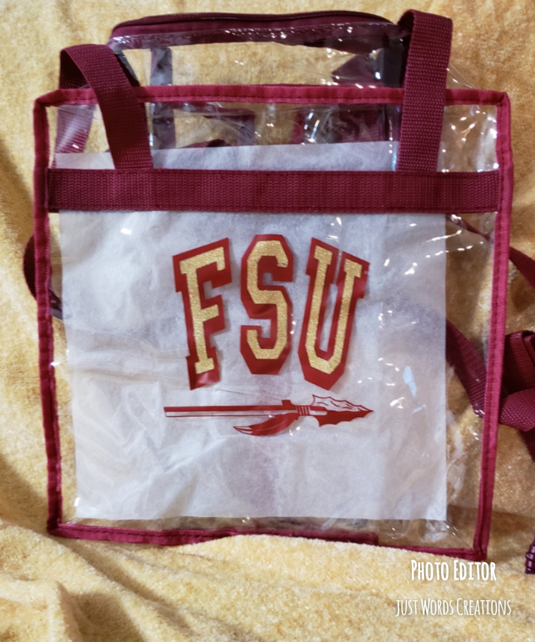 FSU, Seminoles, Stadium Approved Clear Bag, Clear Tote With Zipper ...