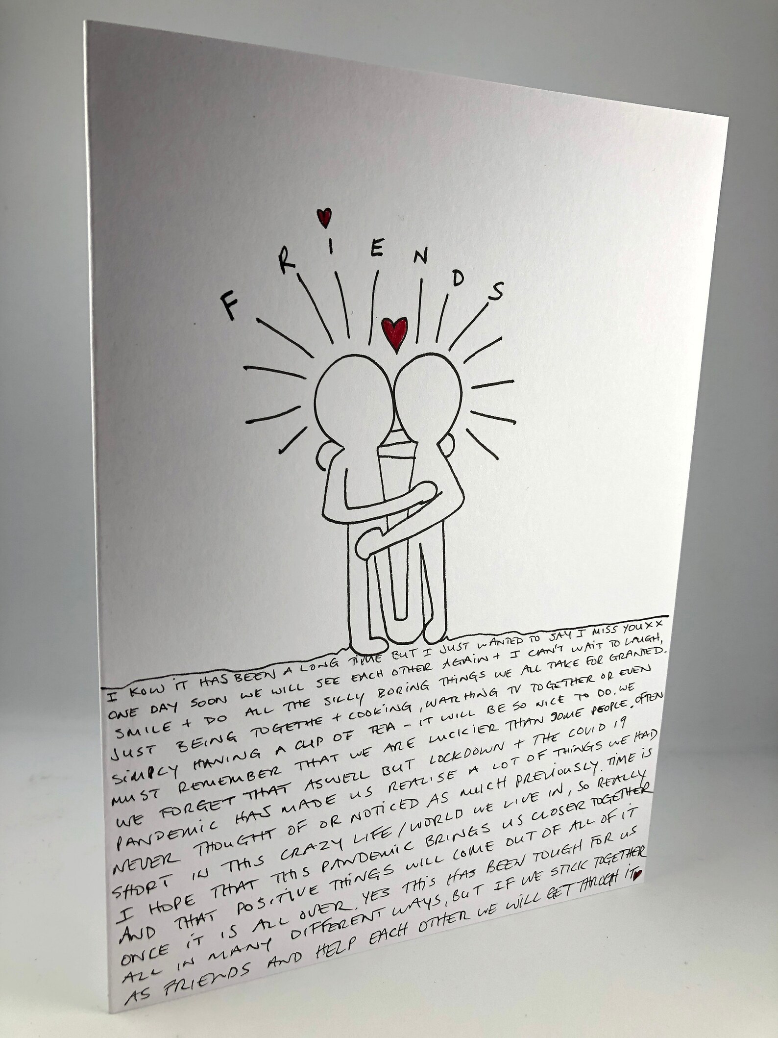 Personalised Hand Drawn 'friends' Card. Customised the - Etsy