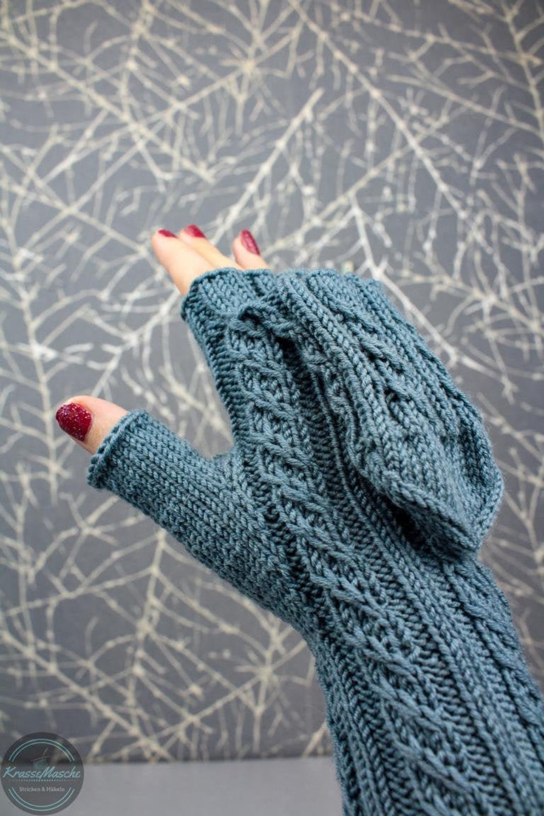 Anleitung Stulpe SET Twisted Left Stulpe Fingerkappe Strickanleitung. - Etsy.de