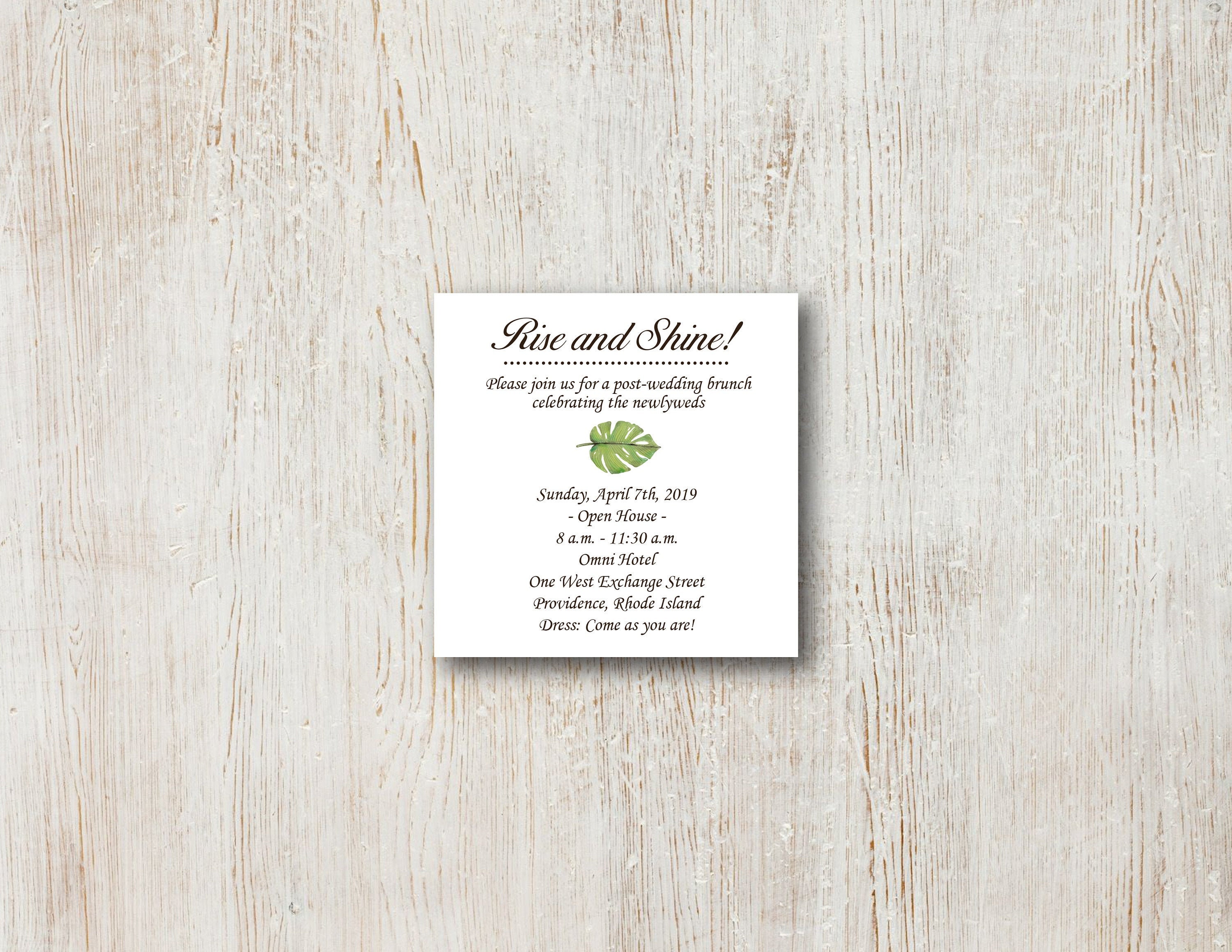 Custom Botanical Post Wedding Invitation Brunch Insert DOWNLOAD ...