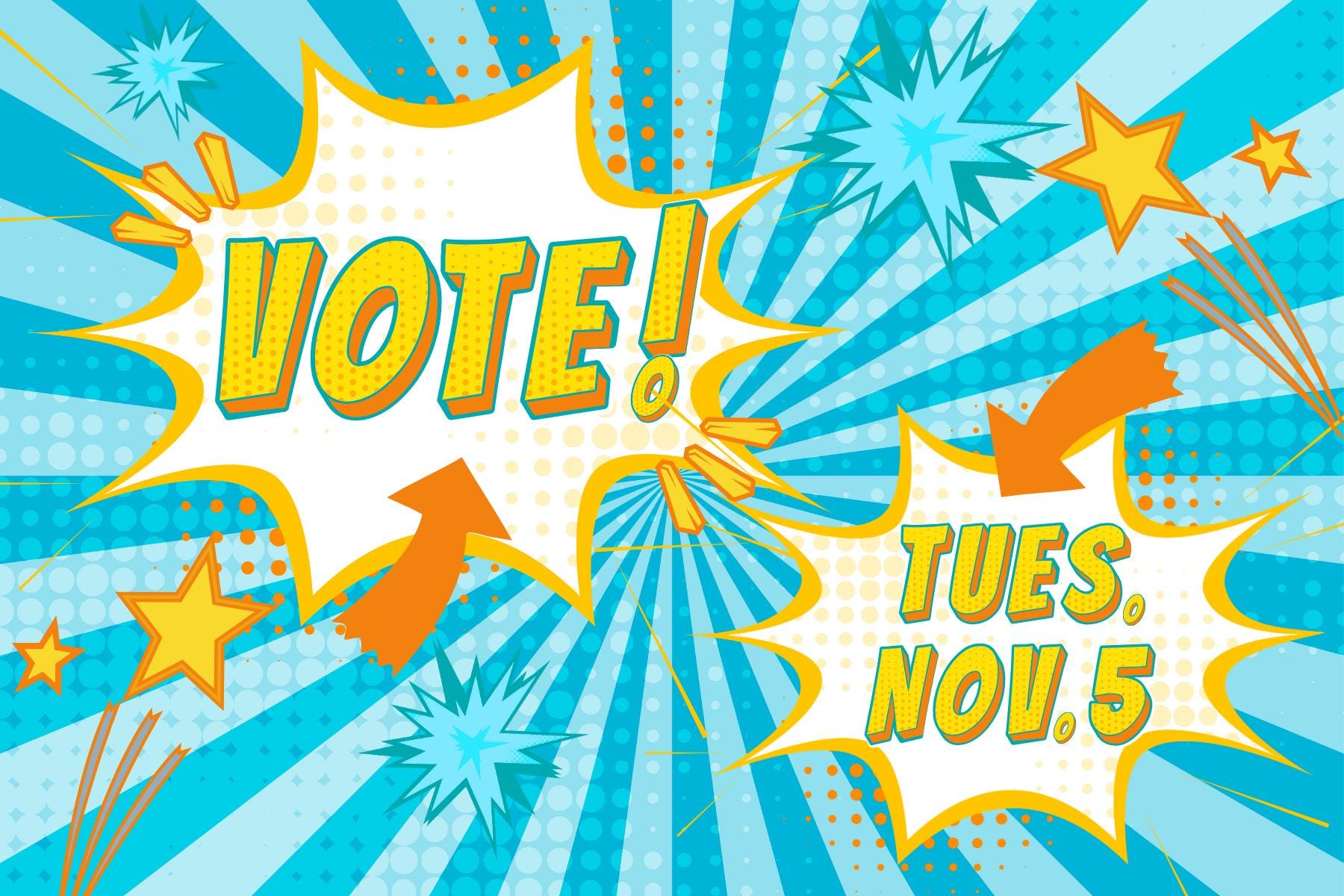 Printable Postcards Bundle of 5 Comic Book Vote Designs instant ...