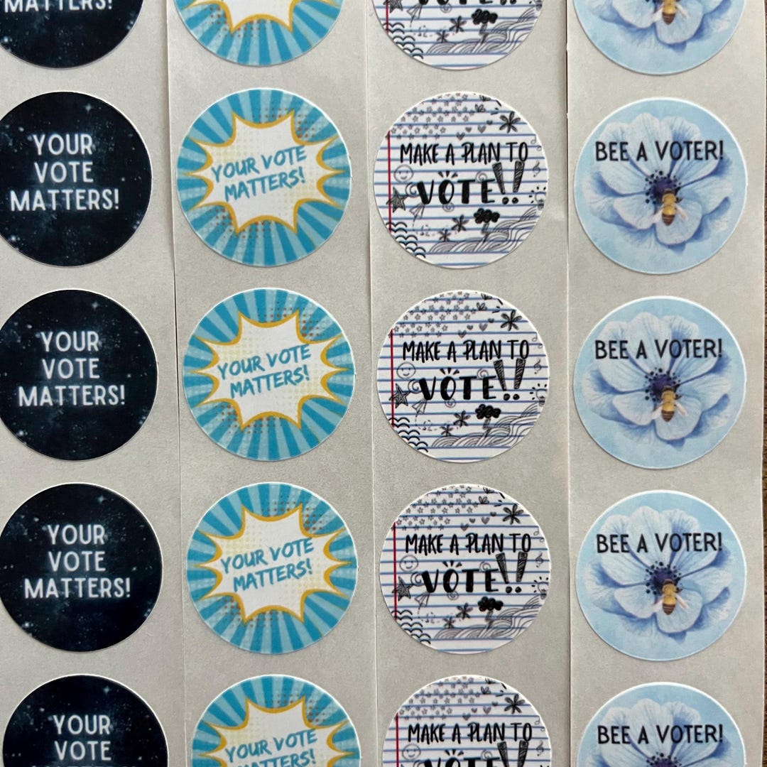 1 Inch Stickers Voter Themes packs of 25 - Etsy