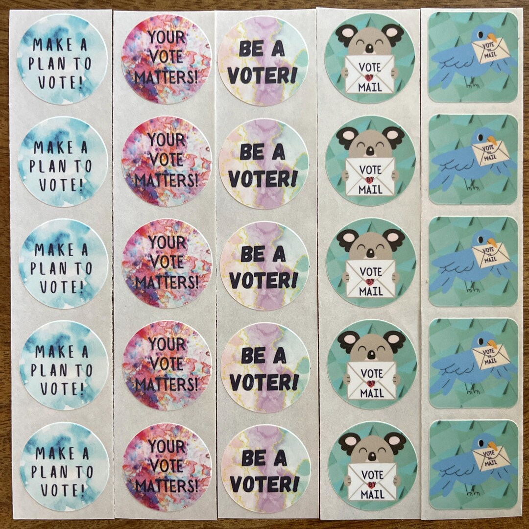 1 Inch Stickers - Various Voter Themes (packs of 25 Stickers) - Etsy