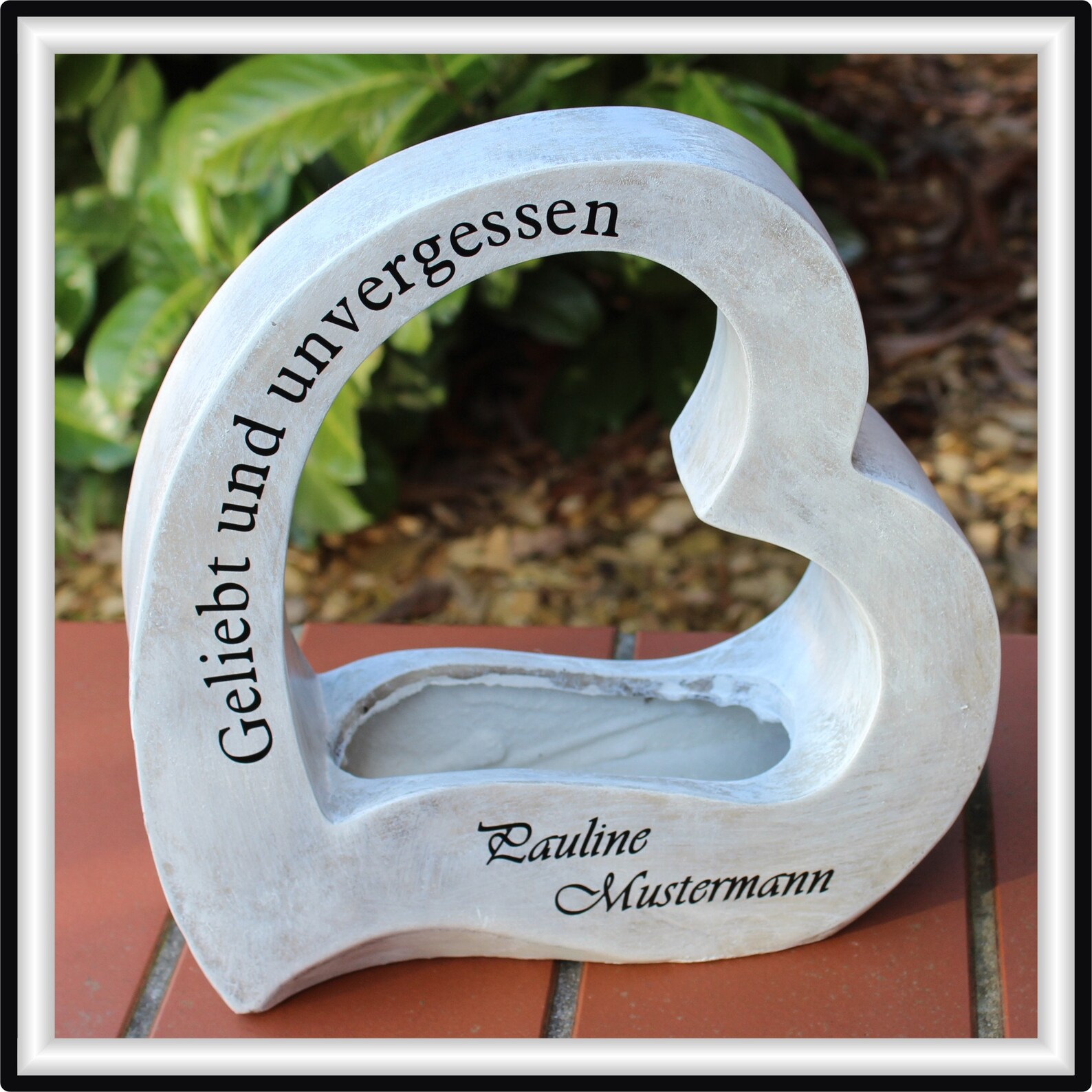 Grabschmuck Herz mit Pflanzzone und Namen - Etsy.de