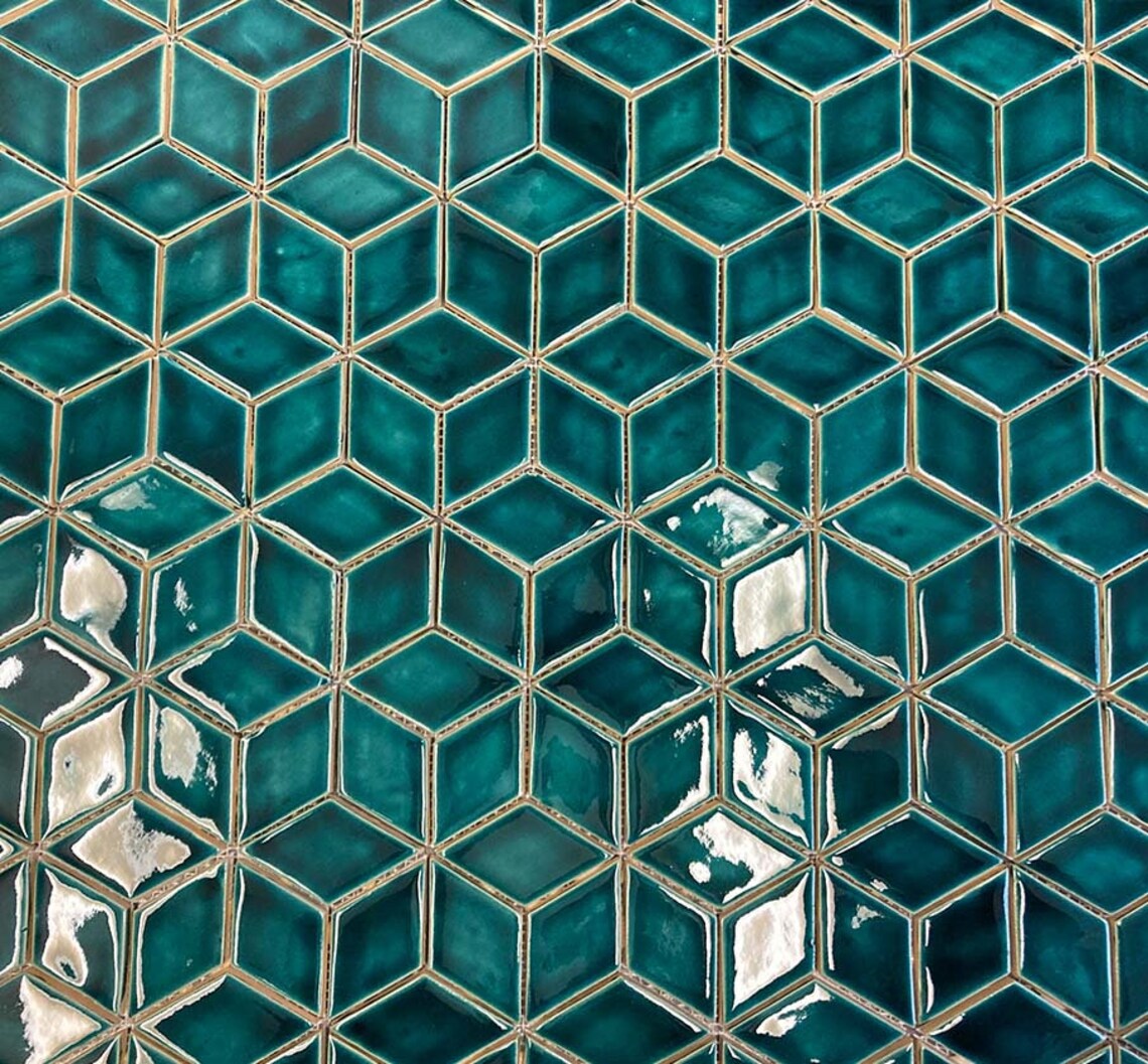 Ceramic Handmade Tiles for Kitchen Backsplash or Bathroom Wall - Mosaic ...