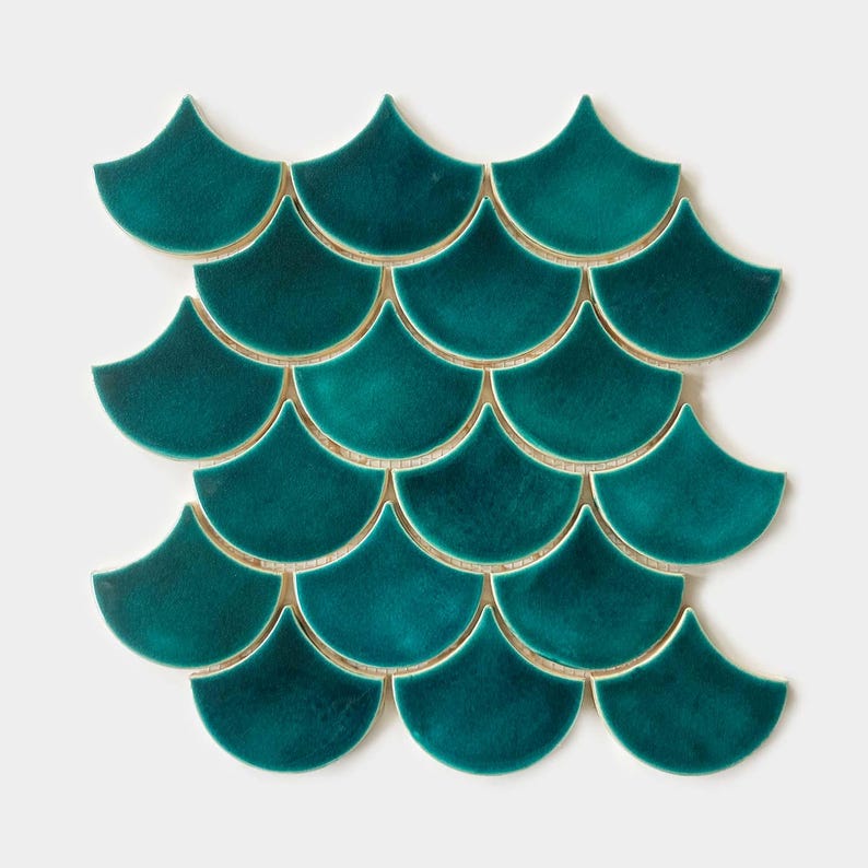 Ceramic Tiles for Bathroom Wall or Kitchen Backsplash - Handmade Fish ...