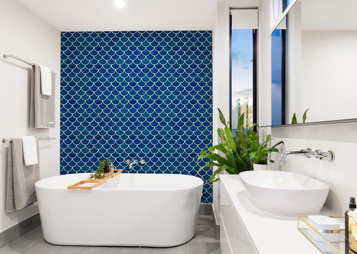 Ceramic Tiles for Kitchen Backsplash or Bathroom Wall Handmade Fish ...