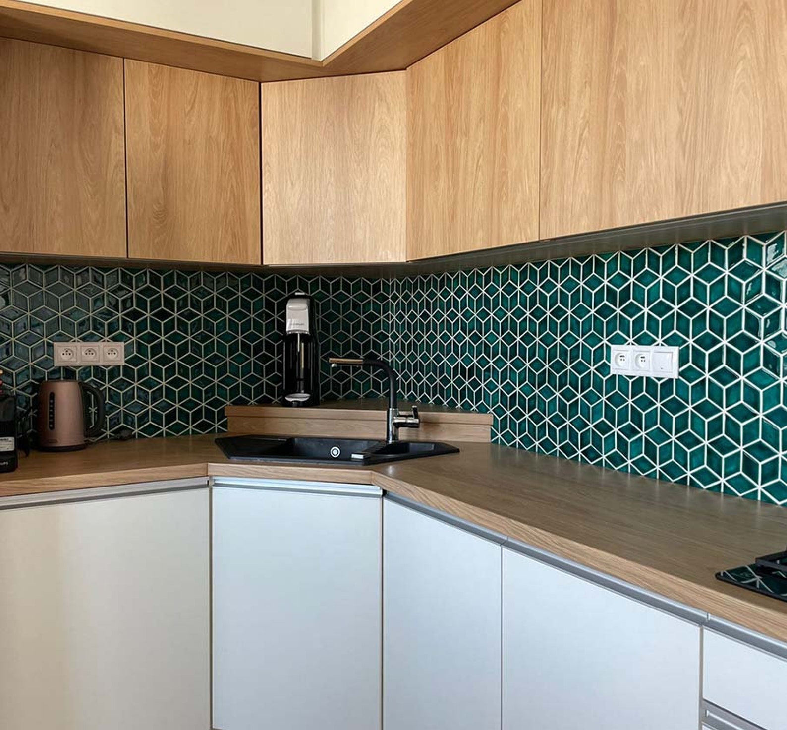 Ceramic Handmade Tiles for Kitchen Backsplash or Bathroom Wall - Mosaic ...