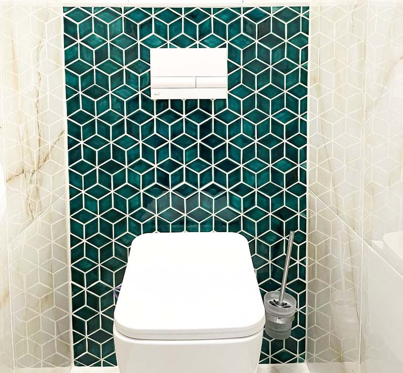 Ceramic Handmade Tiles for Kitchen Backsplash or Bathroom Wall - Mosaic ...