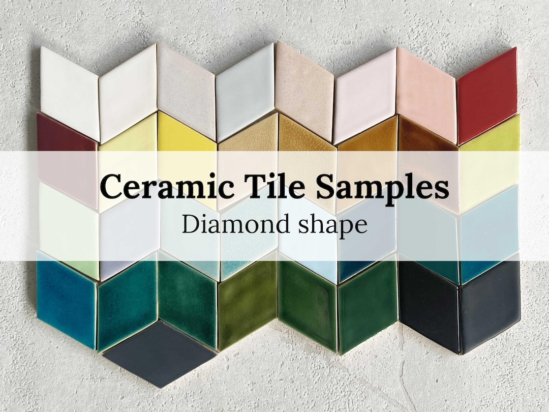 Tile Sample - Handmade Ceramic Mosaic Tile - Diamond Shape - Various ...