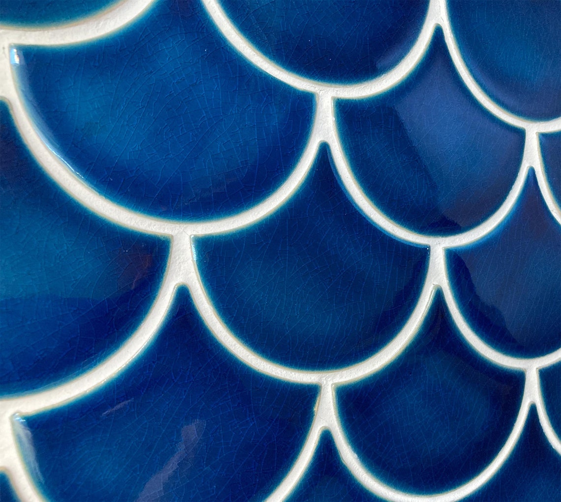 Ceramic Tiles for Kitchen Backsplash or Bathroom Wall Handmade Fish ...