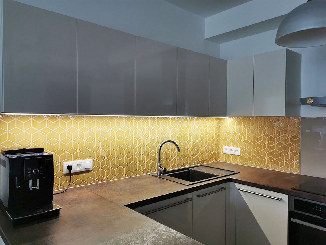 Ceramic Handmade Tiles for Kitchen Backsplash or Bathroom Wall Mosaic ...