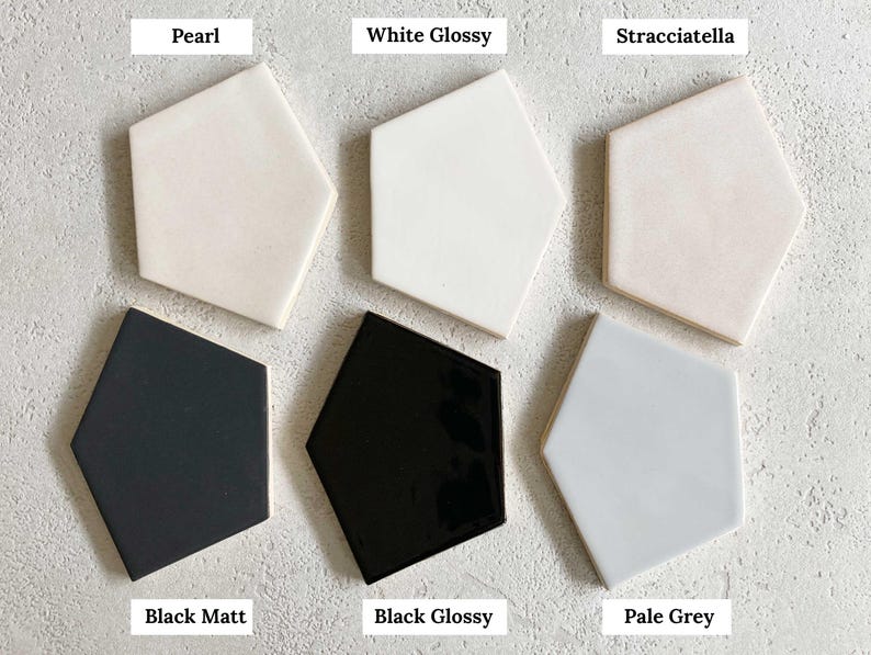Tile Sample - Handmade Ceramic Mosaic Tile - Pentagon Shape - Various ...
