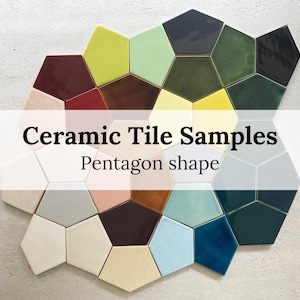 Tile Sample - Handmade Ceramic Mosaic Tile - Pentagon Shape - Various ...