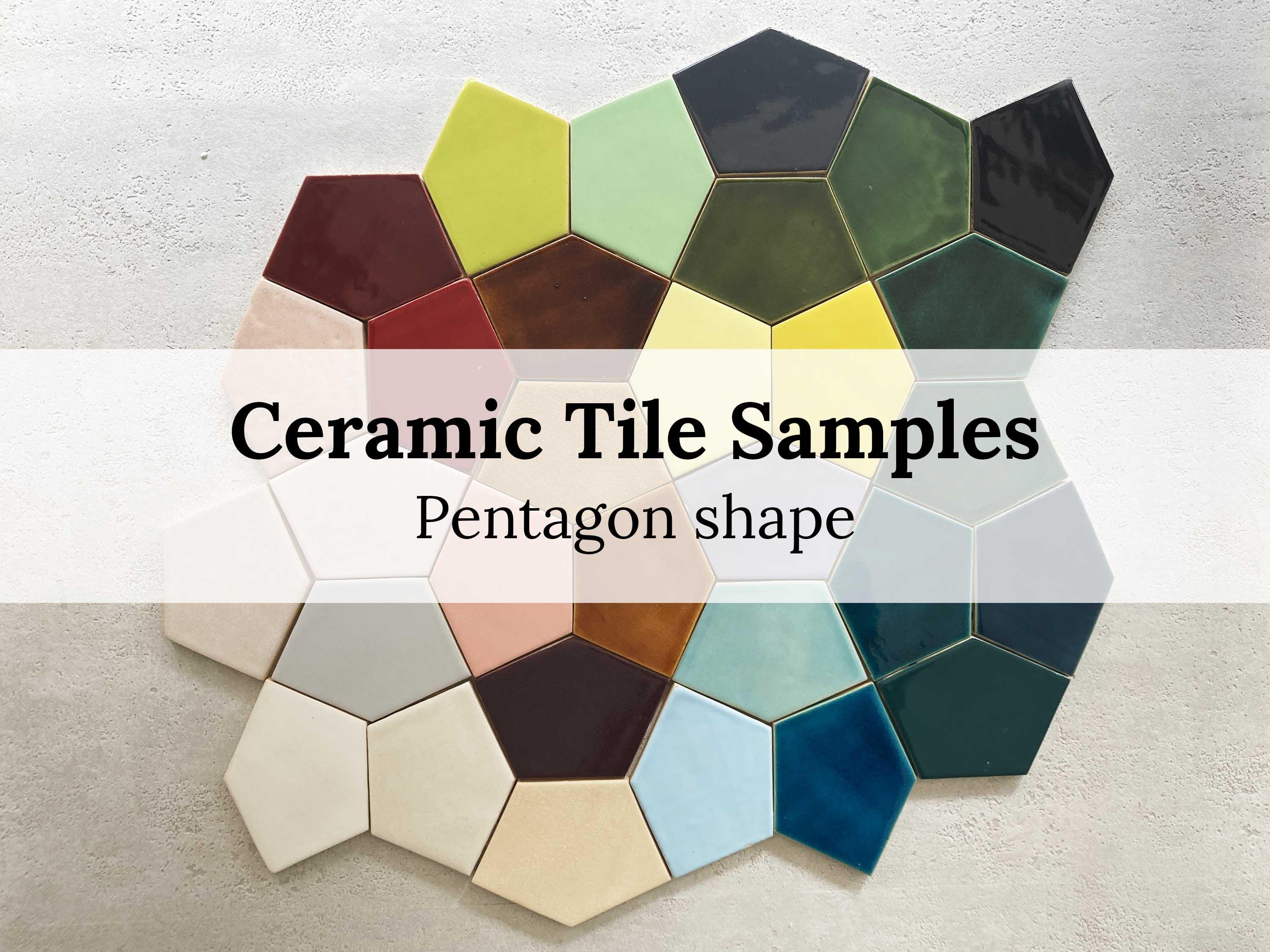 Tile Sample - Handmade Ceramic Mosaic Tile - Pentagon Shape - Various ...