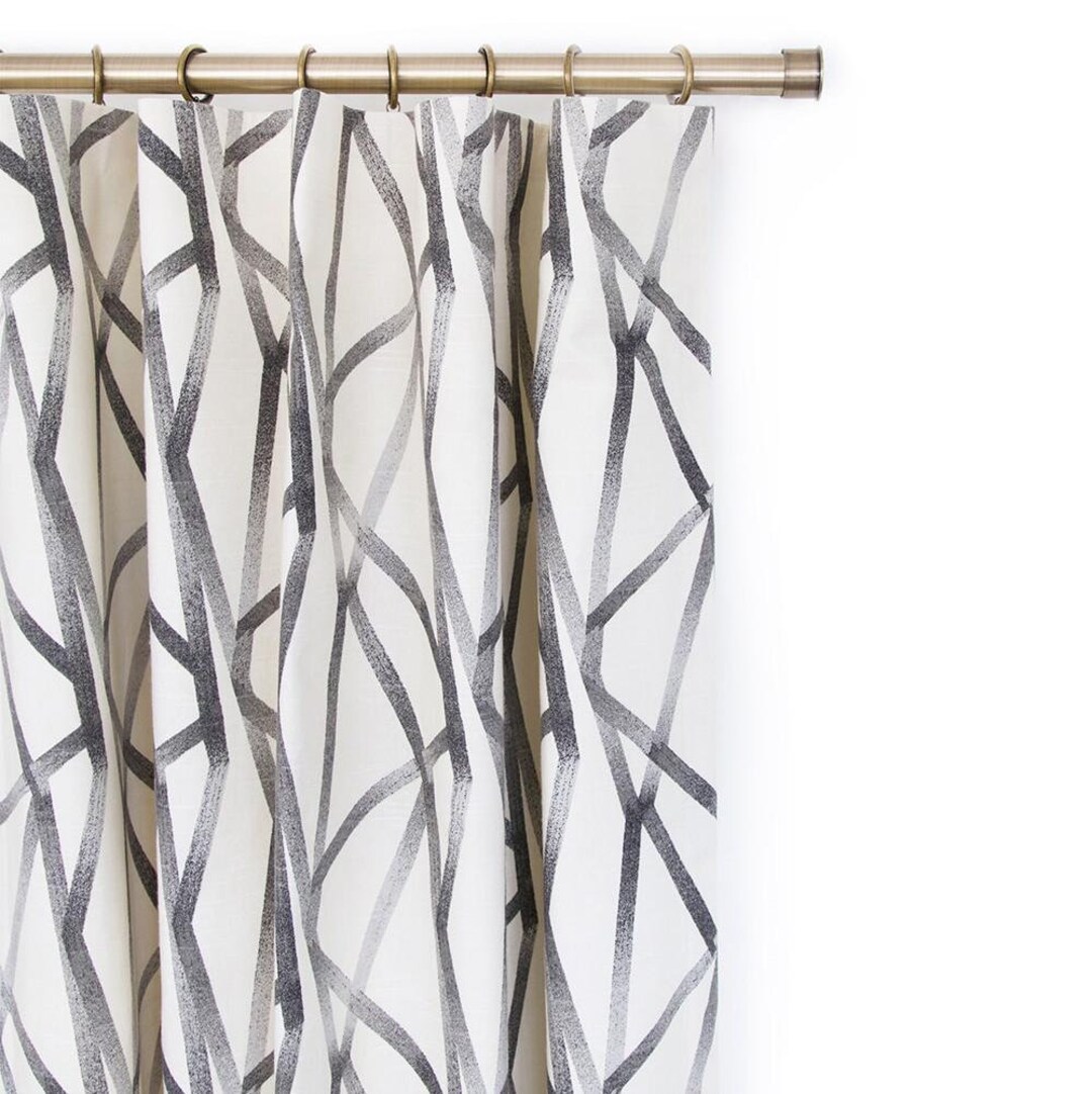 Geometric Curtain Panel in Designer Fabric Genevieve Gorder ...