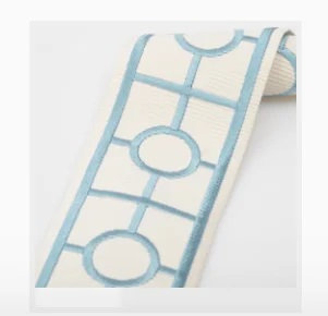 Blue Circle Fretwork Design Decorative Embroidery Tape, Drapery Tape 2 ...