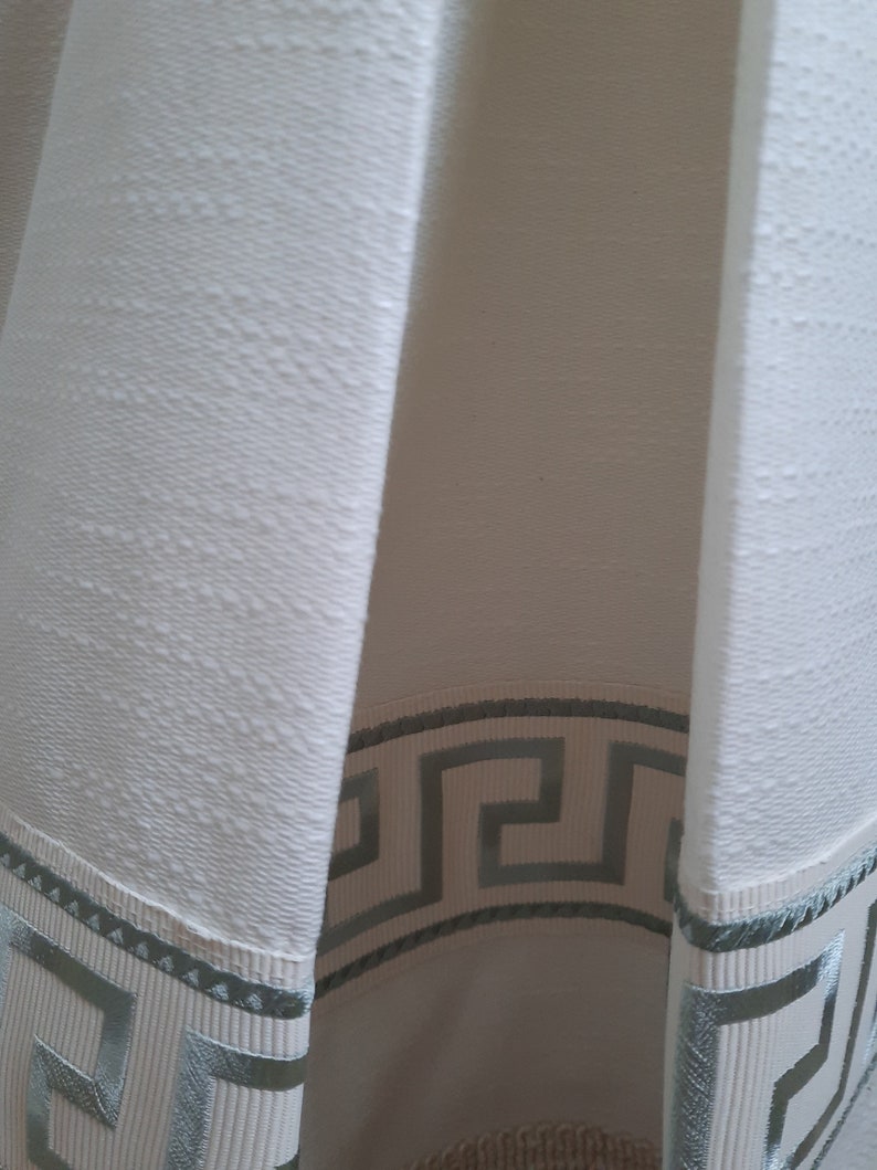 Custom LINEN Greek Key Console, Round Table Skirt ,table Cover ...