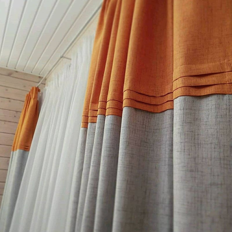 Colorblock Curtains - Etsy