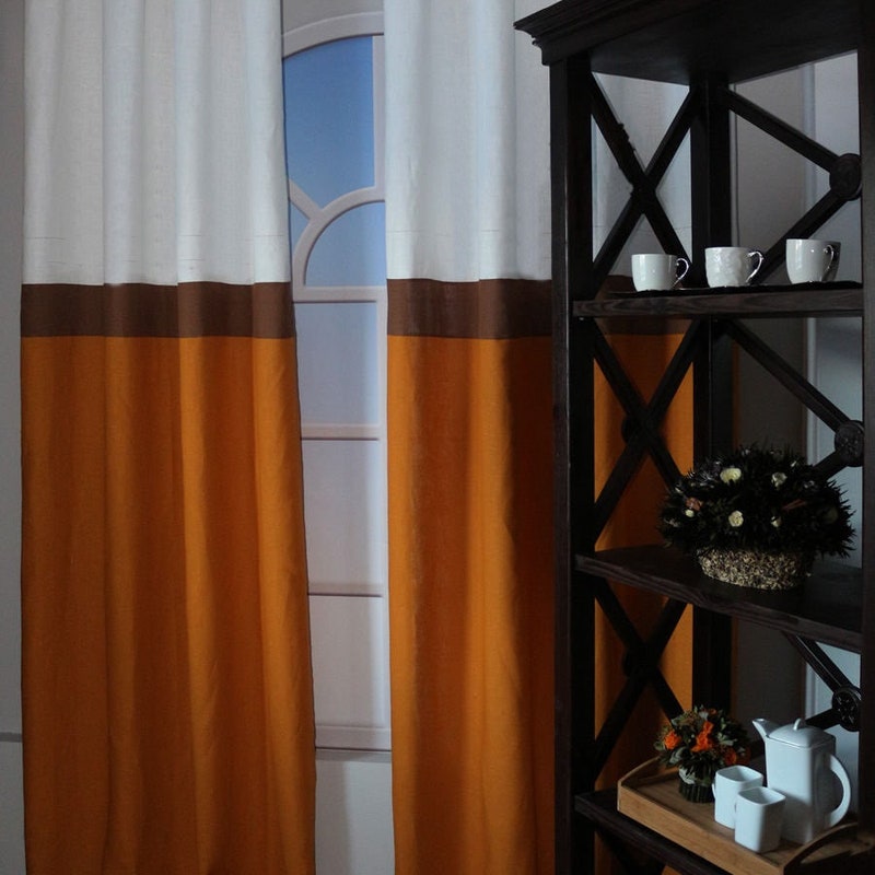 Color Block Curtains - Etsy