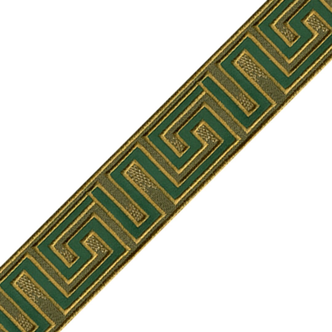 Green Greek Key Trim Width 2 Inch , Velvet Trim, Drapery Tape,designer ...