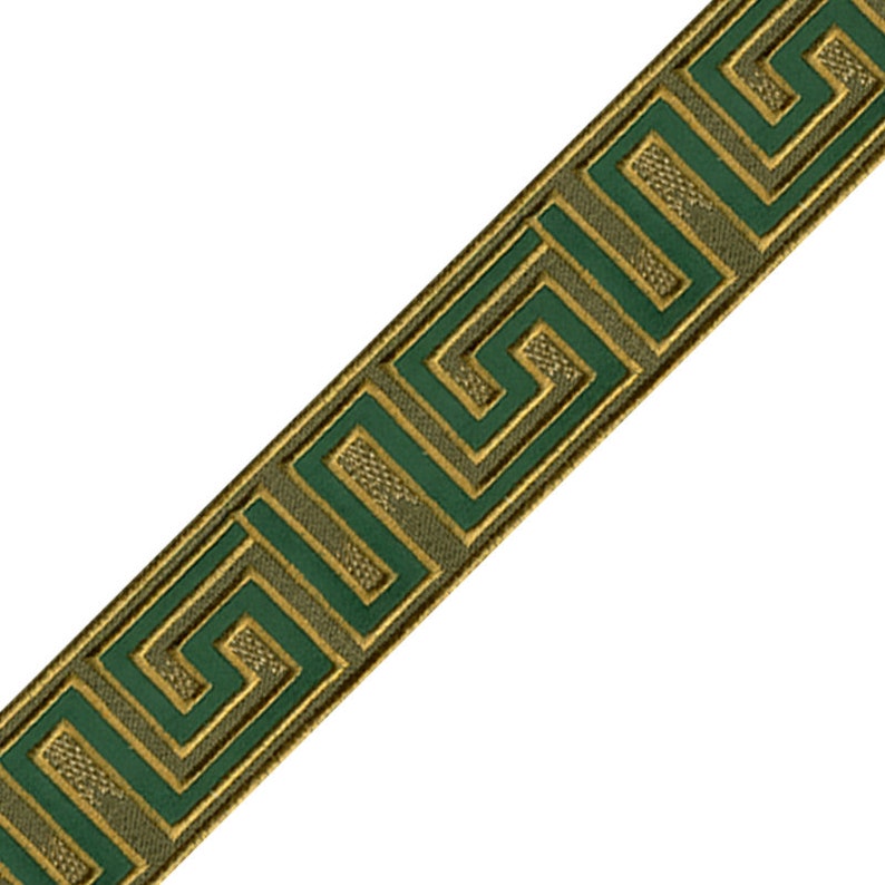 Green Greek Key Trim Width 2 Inch Velvet Trim Drapery - Etsy