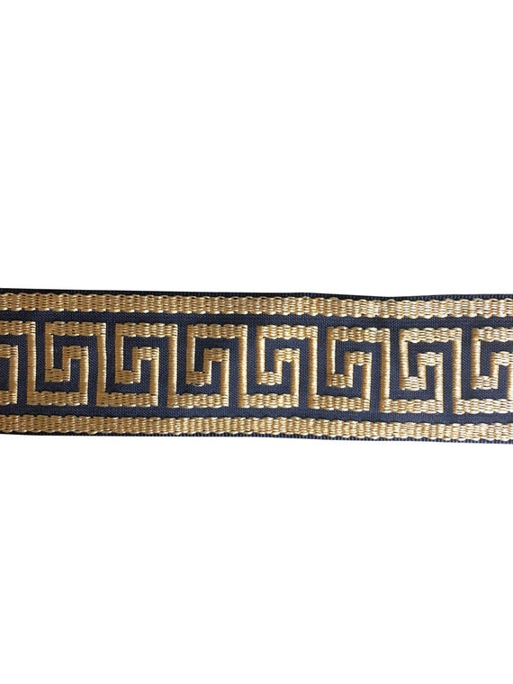 Gold /black Woven Greek Key Trim Width 2 1/2 Inch drapery | Etsy