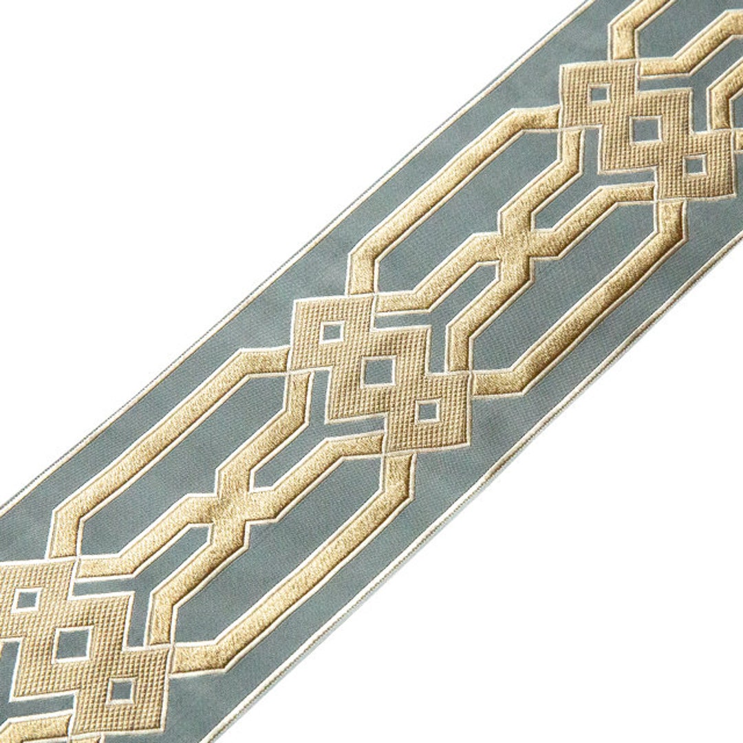 Gold/ Grey Wide Woven Jacquard Trim ,by the Yard, Border Trims ...