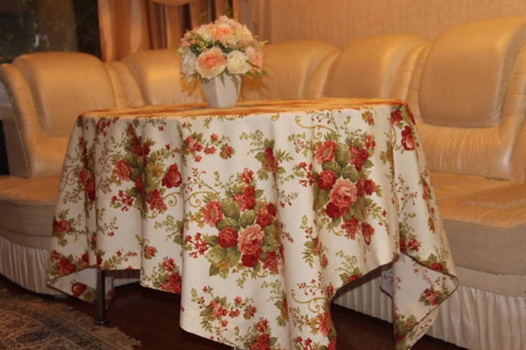 Floral Table Skit, Cotton Tablecloth , Waterproof ,stain Resistances ...