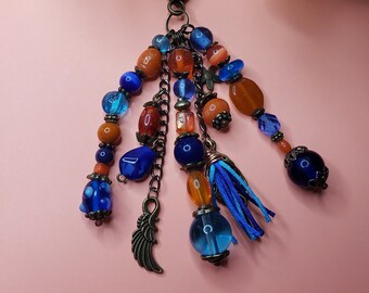 Cute Handmade Red, Orange, and Blue Lattice Chevron Bookmark or ...