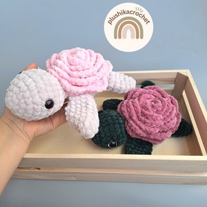 Crochet Rose Turtle Pattern: No-sew Amigurumi (PDF Pattern) - Etsy
