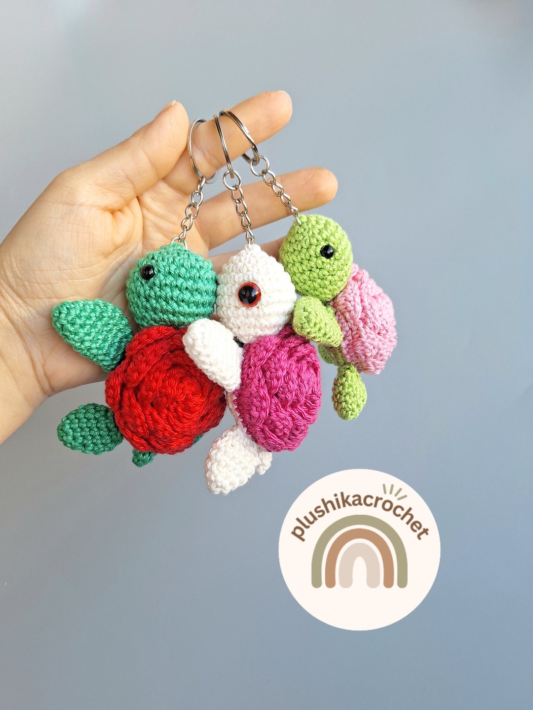 Crochet Rose Turtle Pattern, No Sew Rose Turtle Pattern, Flower Turtle ...