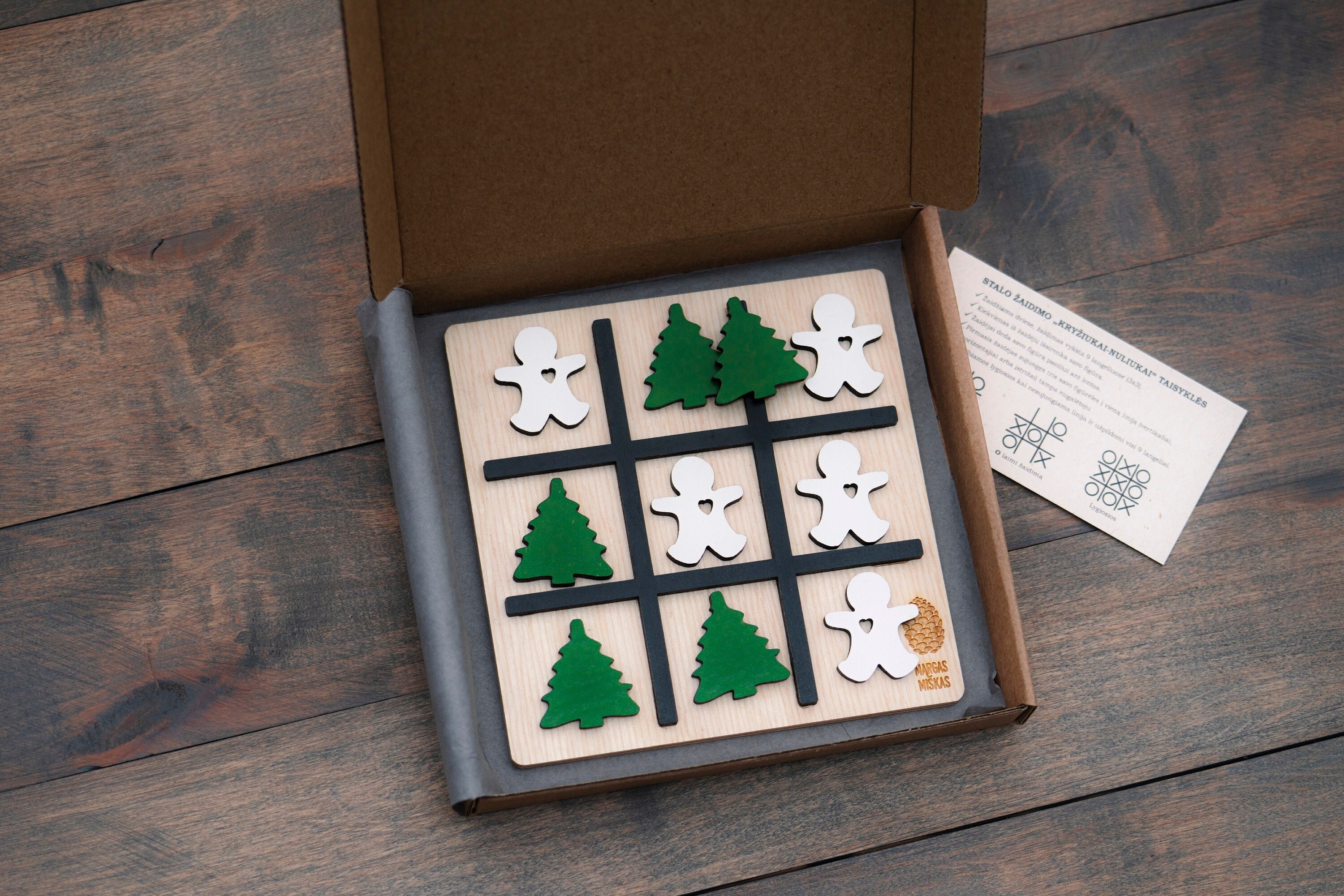 Wooden Christmas Tic Tac Toe Game: Gingerbread & Tree Travel XO - Etsy