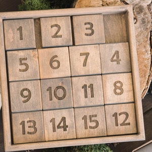 Wooden Slide 15 Puzzle for Kids and Teens: Boost Logical Thinking ...