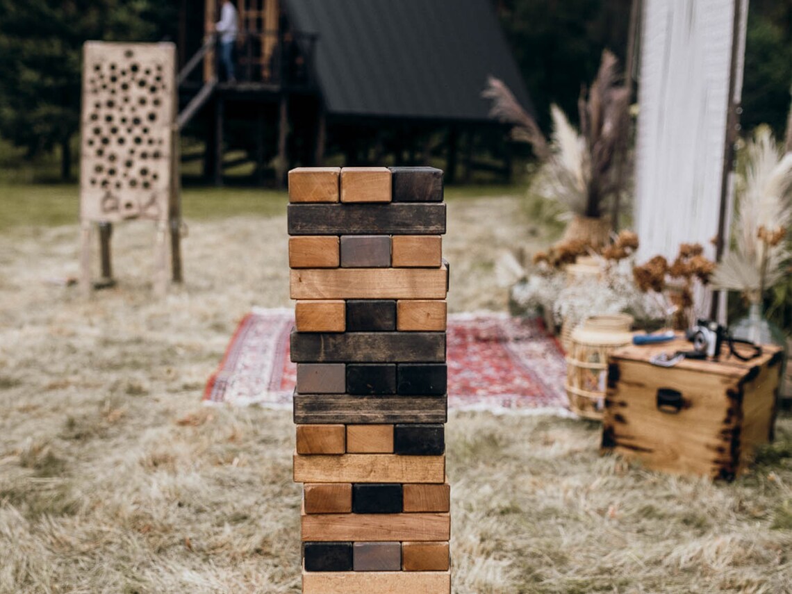 Personalized Giant Tumbling Tower - Celebrate Your Love Story With the ...